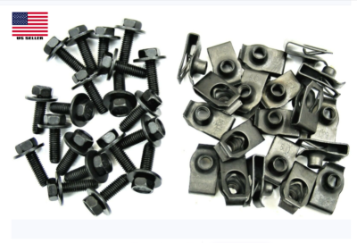 Ford Truck Body Bolts & U-nut Clips- M6-1.0 x 20mm Long- 10mm Hex- 40 ...