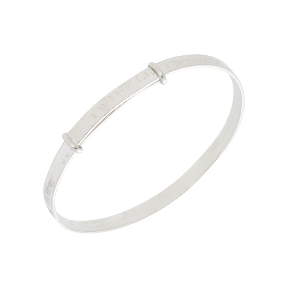 New Silver Twinkle Twinkle Little Star Expanding Baby Bangle Children ...