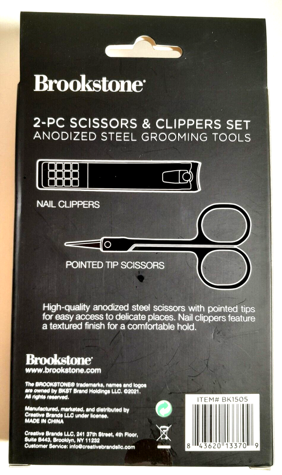 2 x Brookstone 2-PC Scissors & Clippers Set Black Andoized Steel ...
