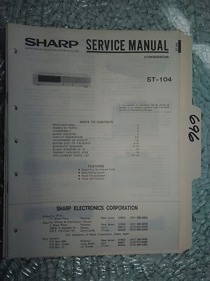 Sharp st-104 service manual original repair book stereo tuner radio | eBay