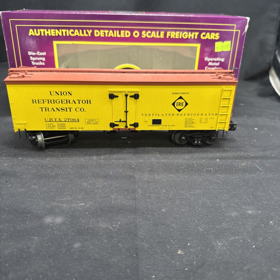 MTH PREMIER ERIE 36’ WOOD REEFER CAR 20-94307 UNION REFRIGERATOR ...