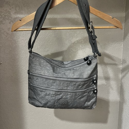 Kipling Purse Shoulder Bag Gray 4 Zip Compartments *READ | eBay