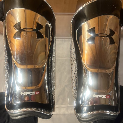 NEW! Under Armour Contain II MPZ Soccer Shin Guard Black/Metallic ...