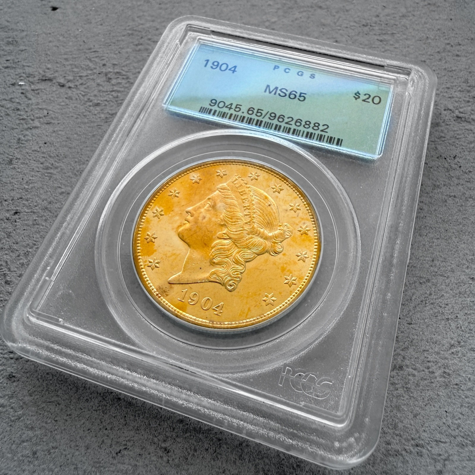 1904 United States $20 Double Eagle Gold Coin PCGS Green Label MS 65 ...