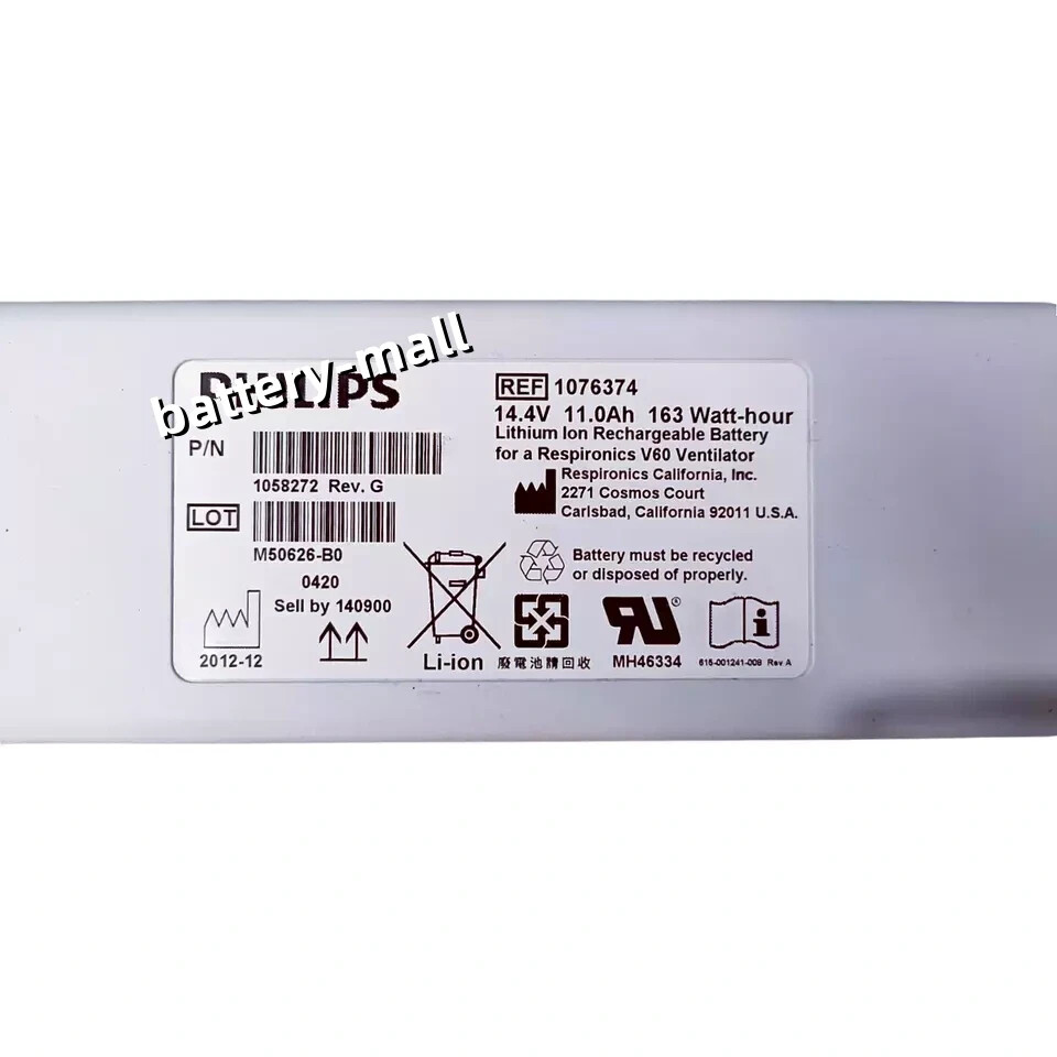 REF 1076374 163WH Genuine Battery For Respironics V60 V60S Ventilator ...