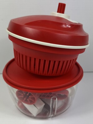 Tupperware Quick Chef Food Process Chopper Mixer Salad Spinner VGC Free ...