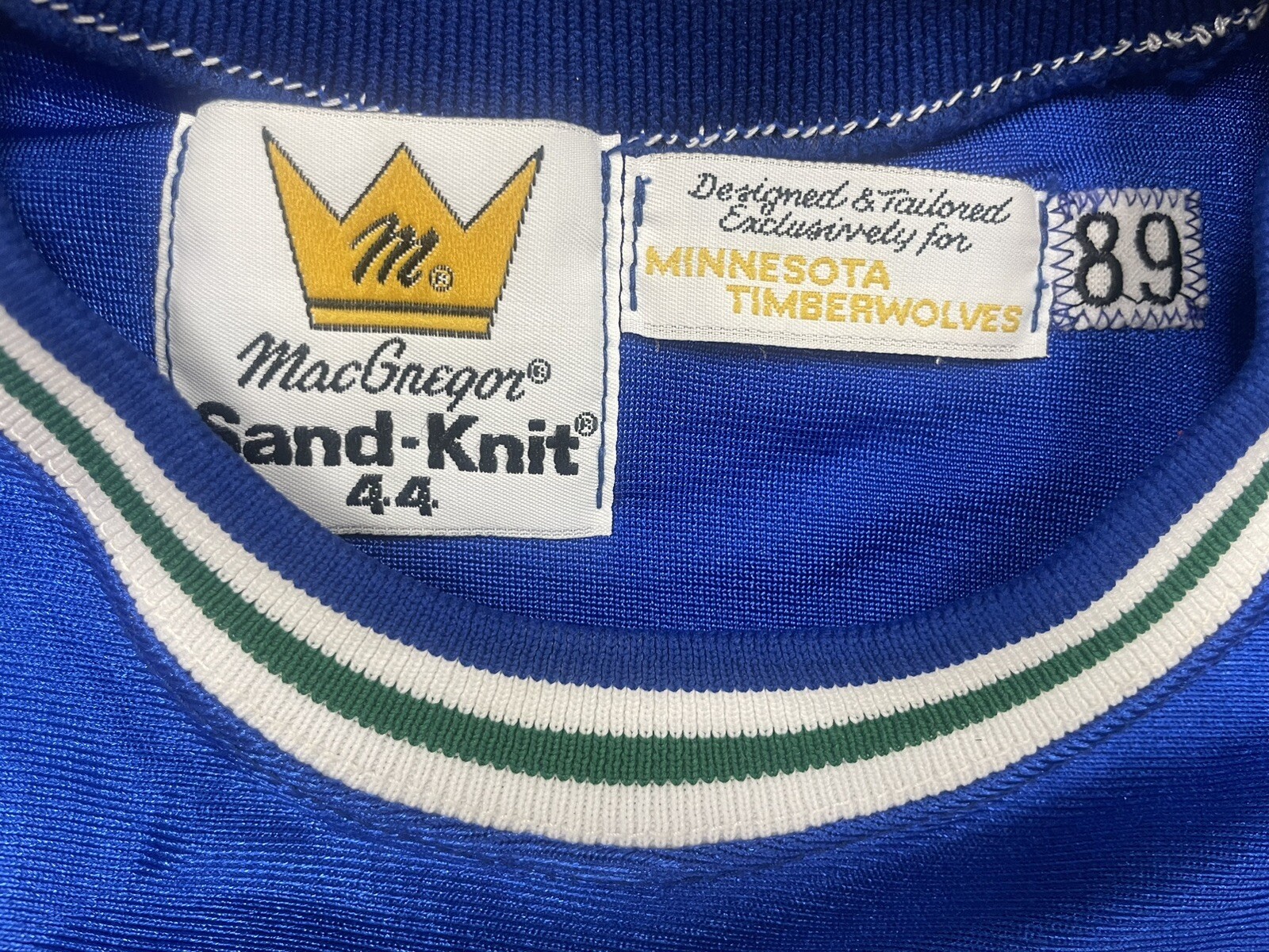 1989 Inaugural Season MacGregor Sand-Knit Minnesota Timberwolves NBA ...