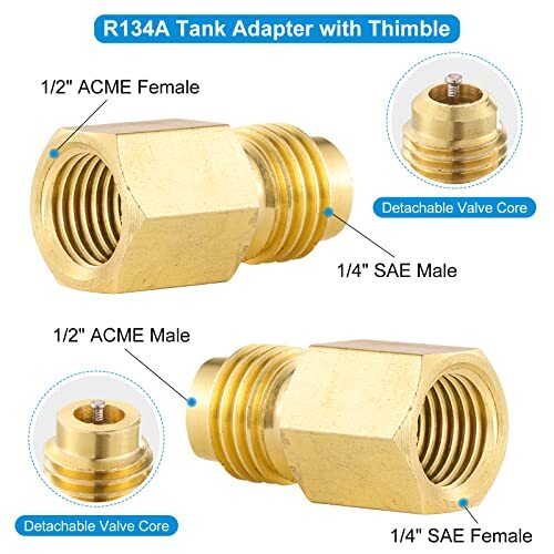 R410A Mini Split Adapters Charging Vacuum Port Tank Adapter HVAC System ...