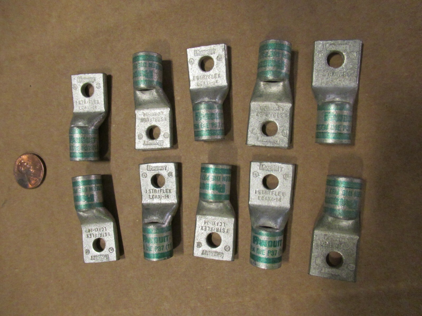 Panduit LCAX1/0-14 Compression Connector, (1) LOT OF (10) 1 Hole, 1/0 ...