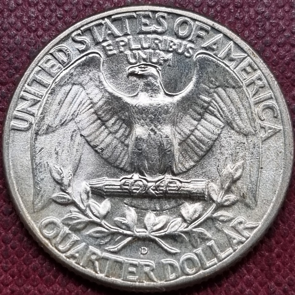 1949 D Washington Quarter 25c Silver BU UNC Uncirculated Denver #95097 ...