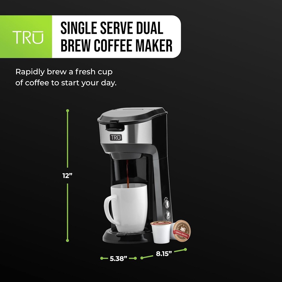 Tru Single Serve Brew System by Select Brands - Cup Coffee Maker Black ...