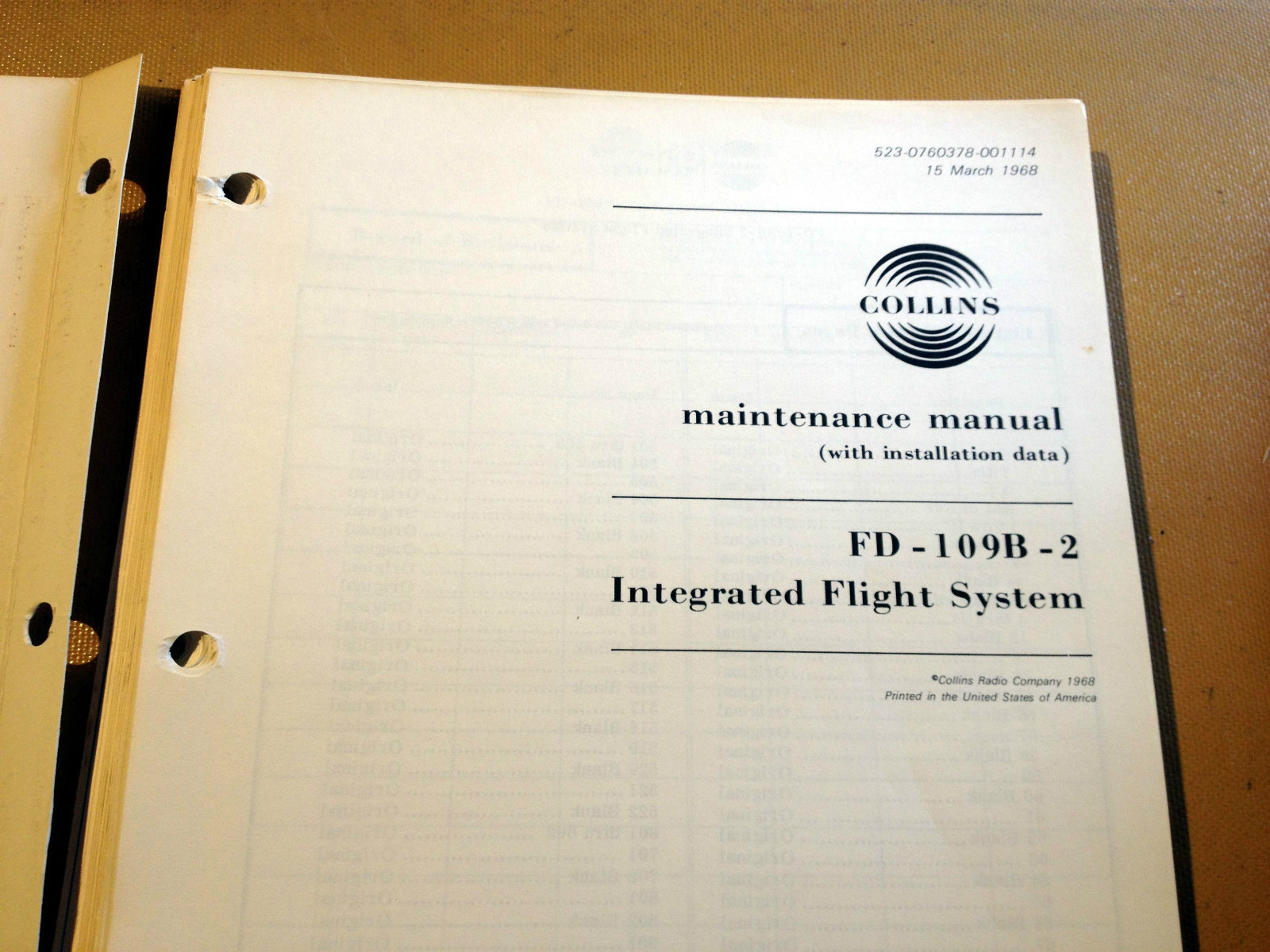 Collins FD-109B-2 Install & Ramp Maintenance Manual | eBay