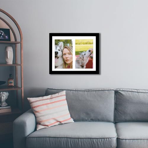 8x10 Double Picture Frame White Mat For Displaying Two 4x6 Pictures ...