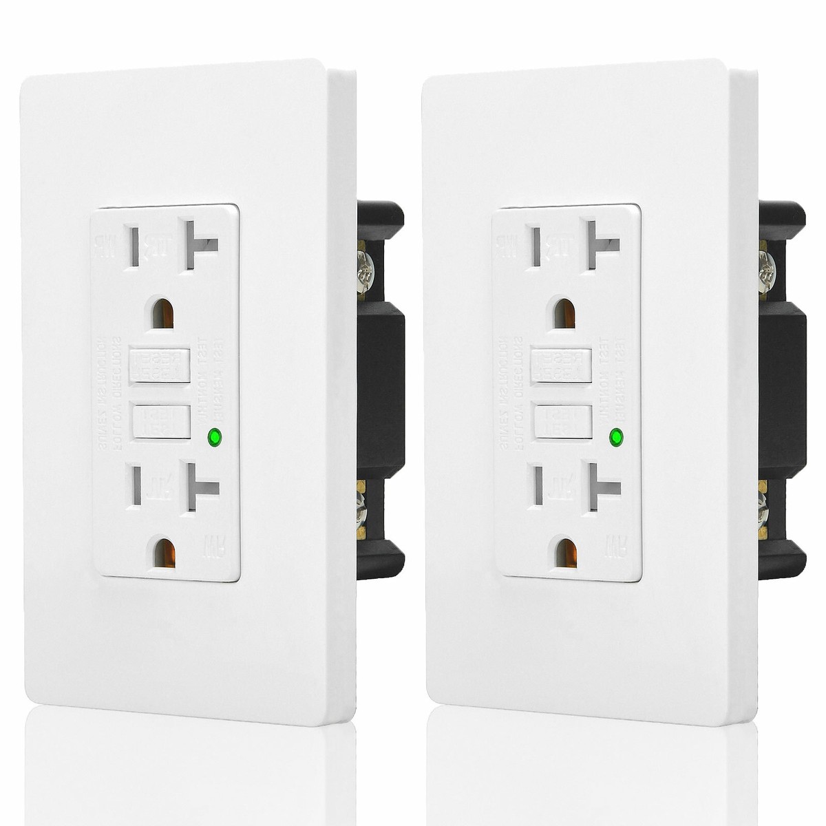 Gfci Duplex Receptacle Decora 2 Gang Pre Fab Cover, Combination,