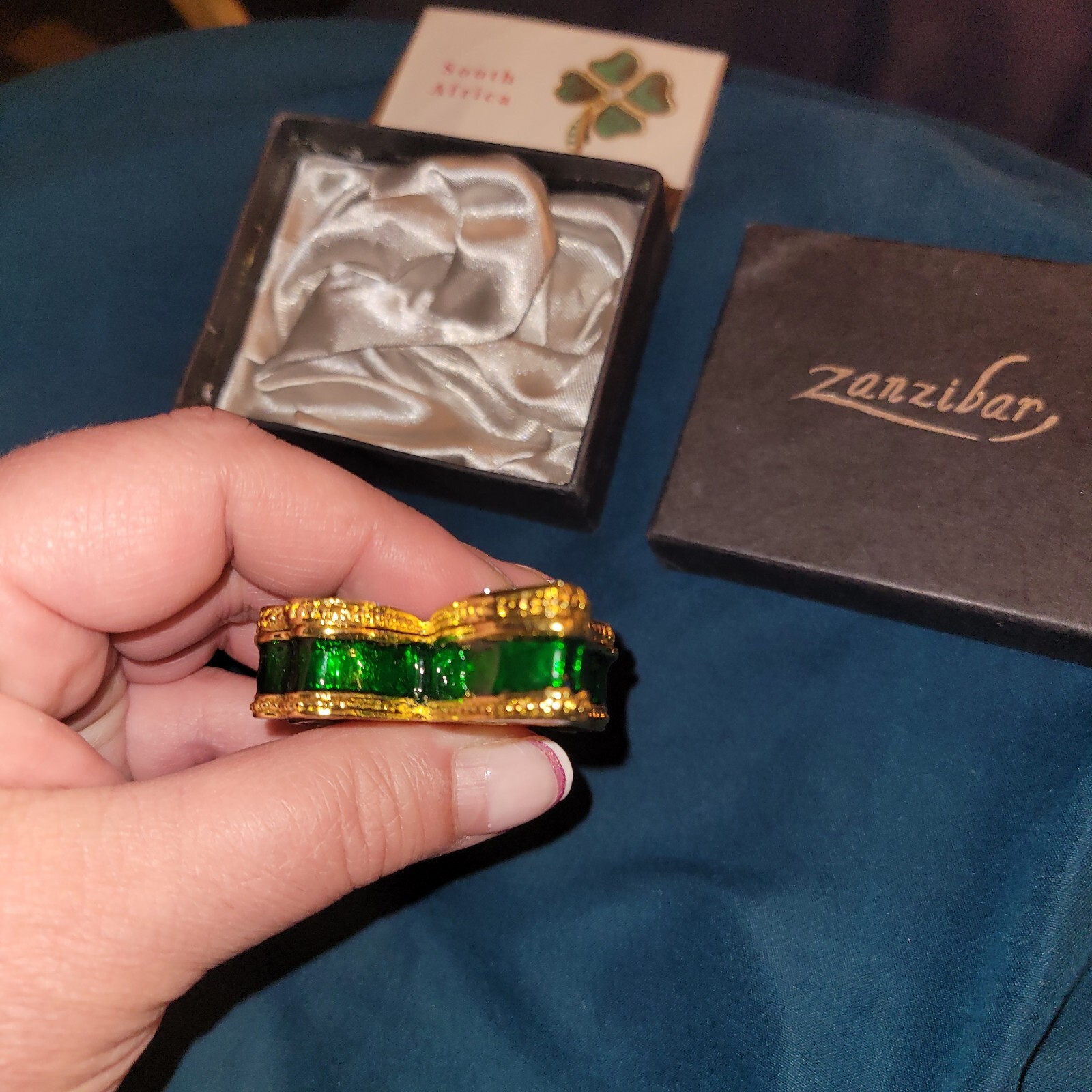 Trinket Box Zanzibar Four Leaf Clover South Africa #355 Green Man Group ...