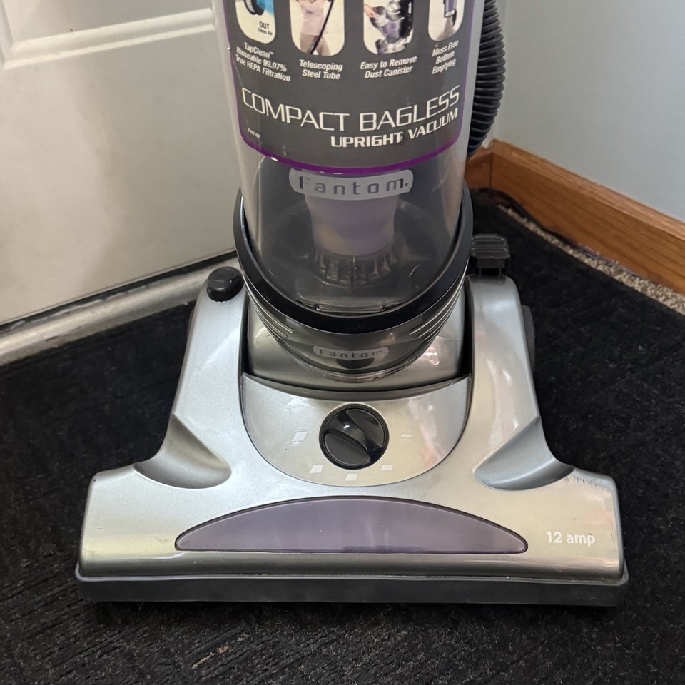 Fantom Compact Bagless Upright Vacuum FM310K 12 Amp Grey & Purple ...