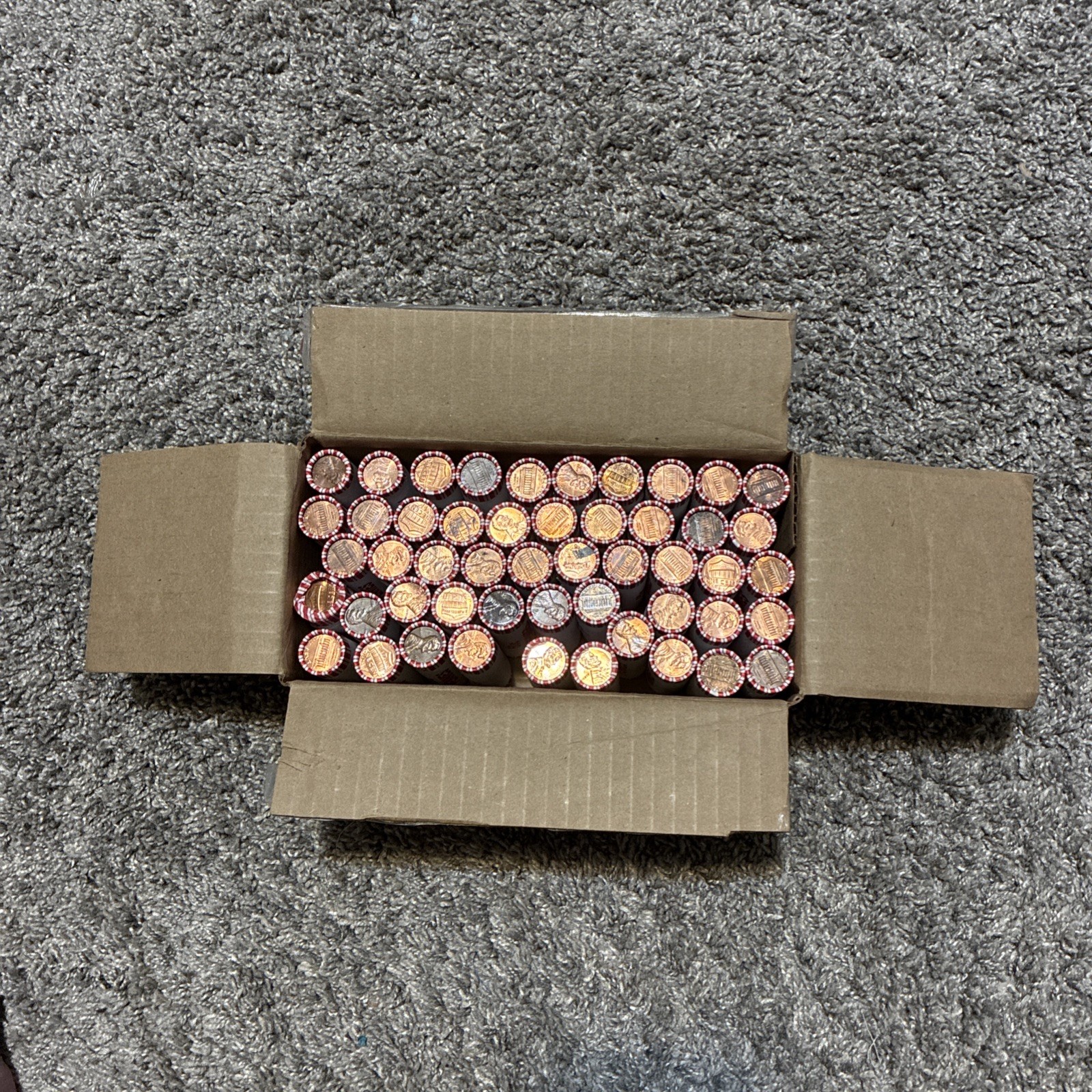 $25 Bank Box of 2,500 Pennies – Unsearched! Find Wheats, Errors, Copper ...