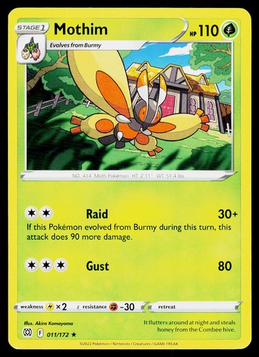 Mothim SWSH09: Brilliant Stars #011/172 Rare | eBay