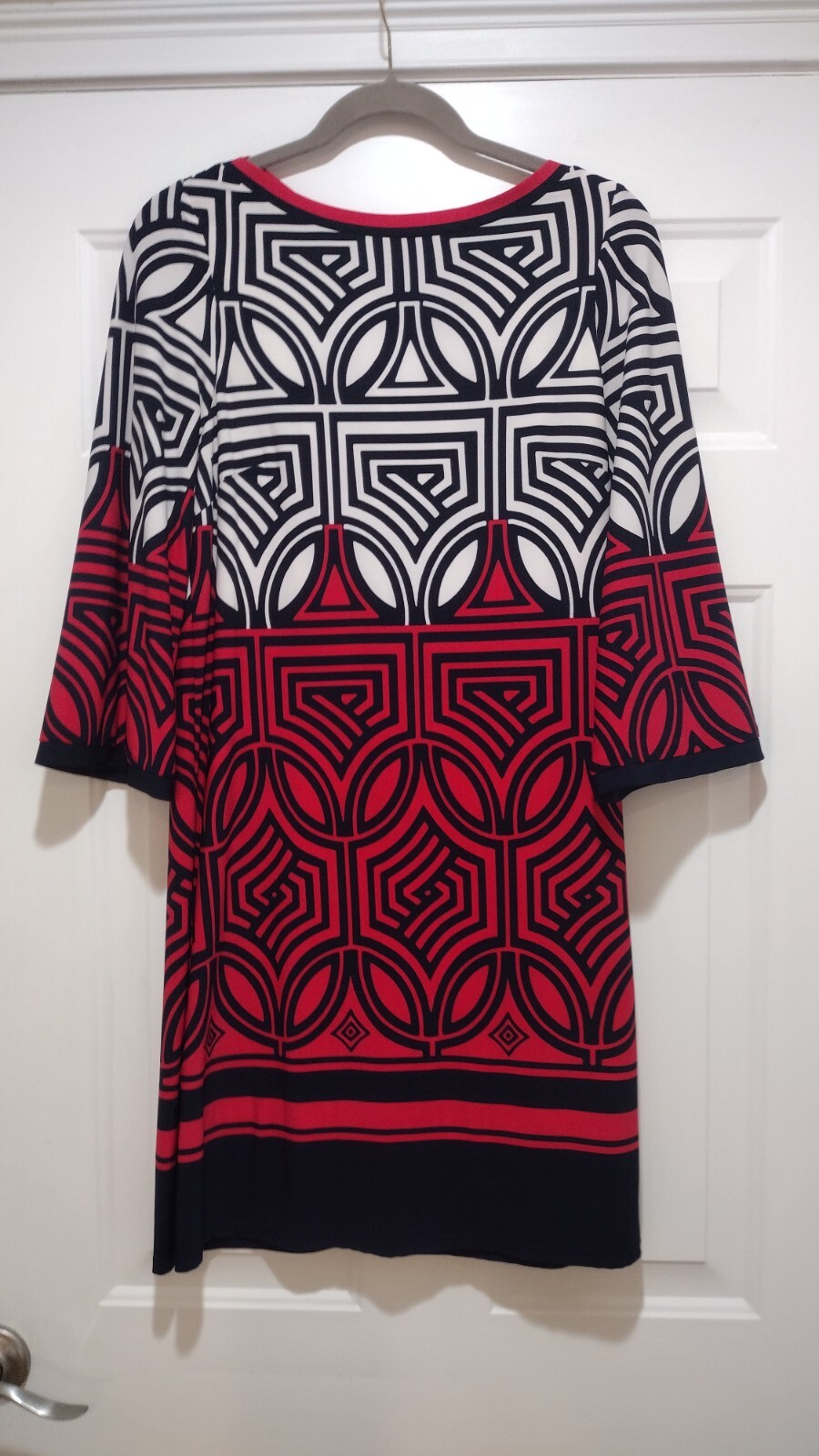 Eliza J Sheath Dress Geometric Pattern Lined Size 8 - Gem