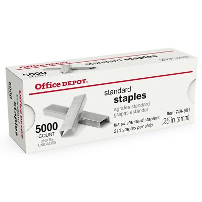 SM Office Depot Brand Standard Staples, 1/4", 5,000 Staples | eBay
