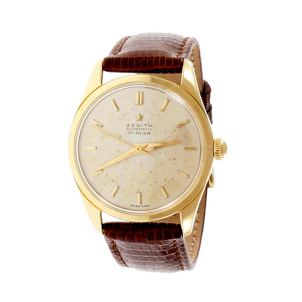 Zenith Turler 18k Gold Automatic Wrist Watch - Gem