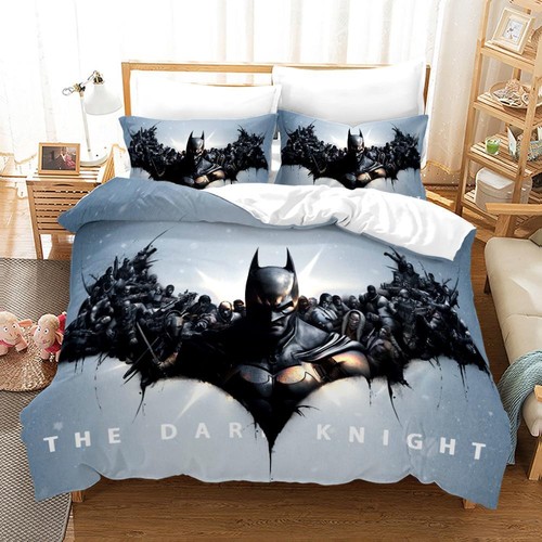 Batman Bed Set Superhero Doona Quilt Duvet Cover Single Double Queen ...