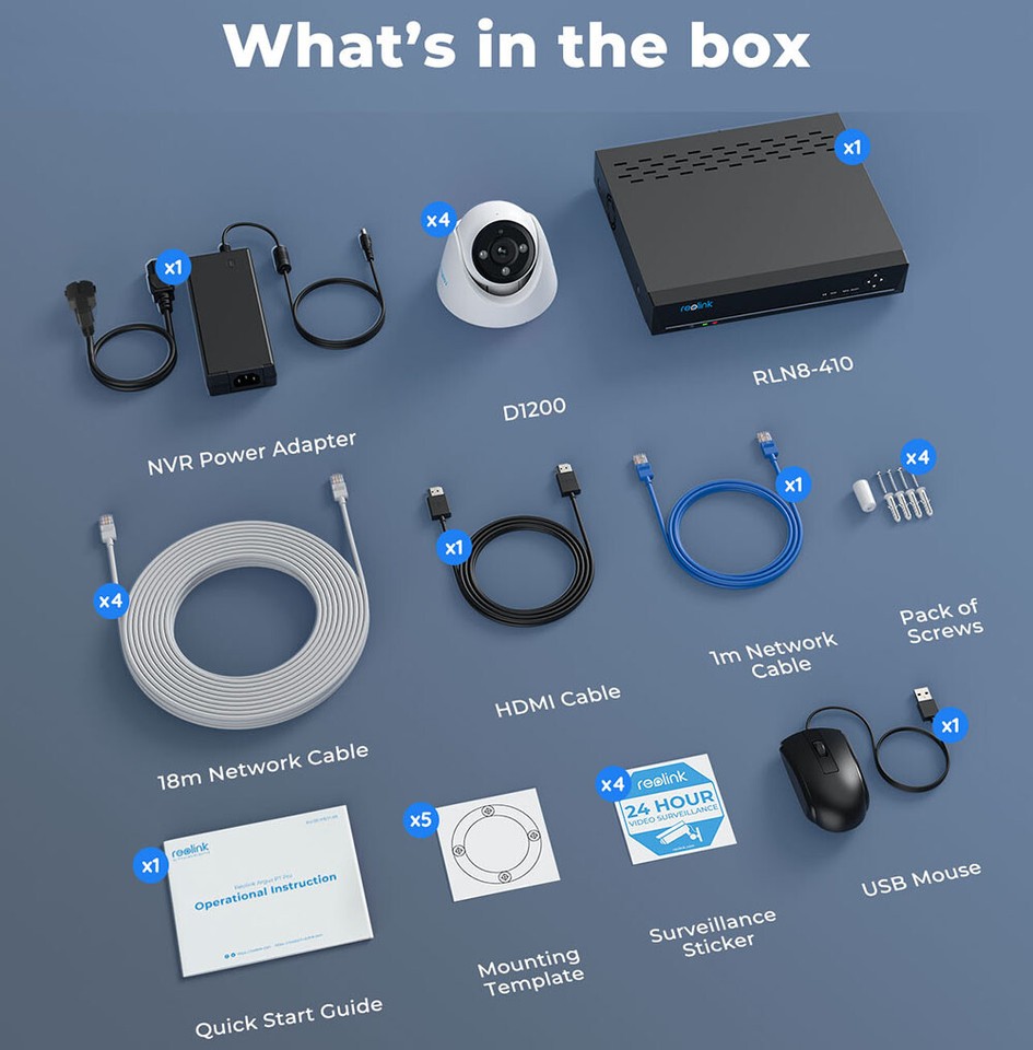 Reolink H.265 8CH 2TB NVR 12MP PoE Security Camera System 2-way Audio ...