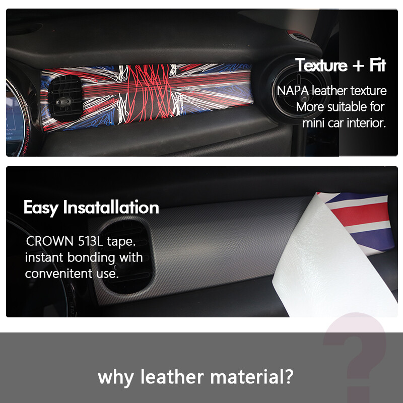 JCW Leather Car Dashboard Decal Accessories Sticker For Mini Cooper F56 ...