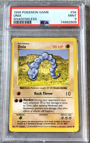 Pokémon Card Shadowless Onix PSA 9 Mint, Base Set #56, WOTC 1999 | eBay