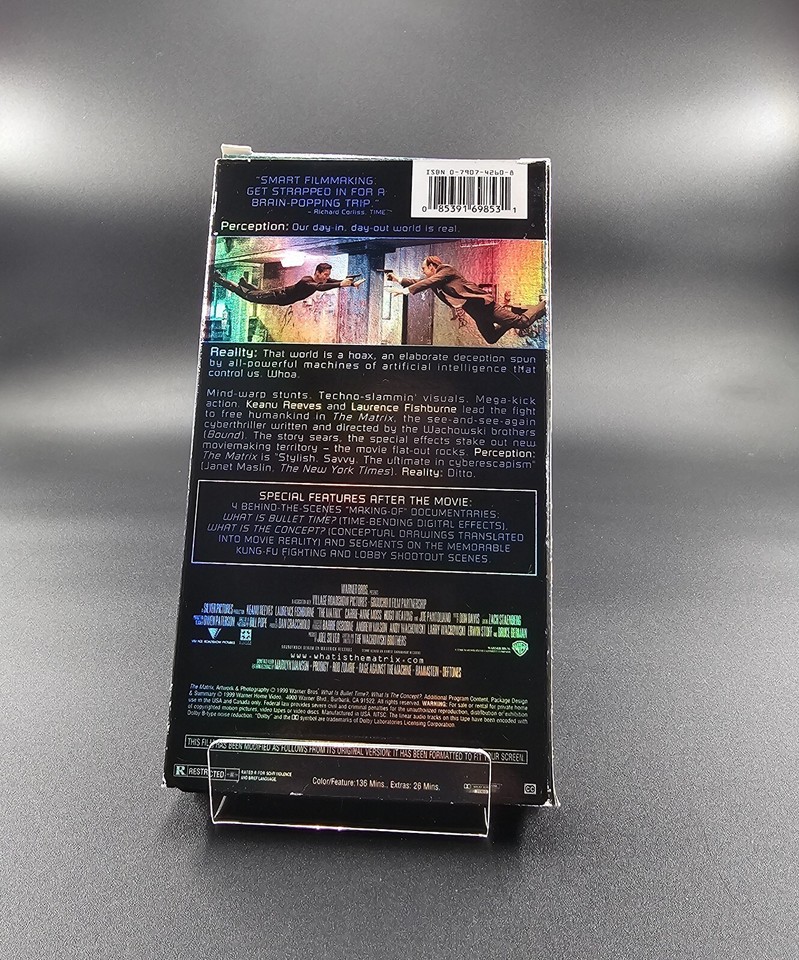 WB Warner Brothers Keanu Reeves MATRIX VHS Tape w/26 Mins. of Behind ...