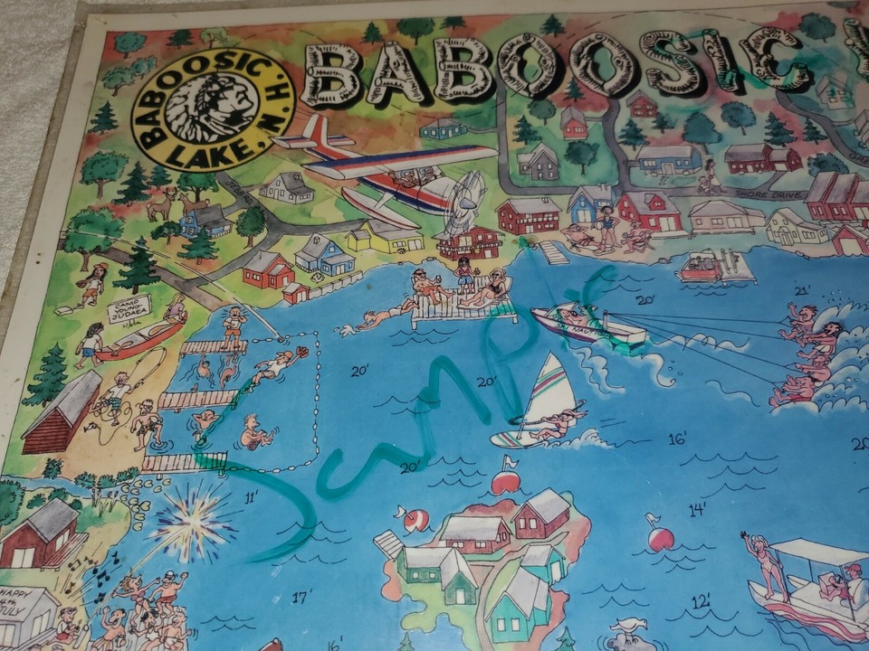 Baboosic Lake Poster Amherst New Hampshire Fun Lake Poster approx 24x18 ...