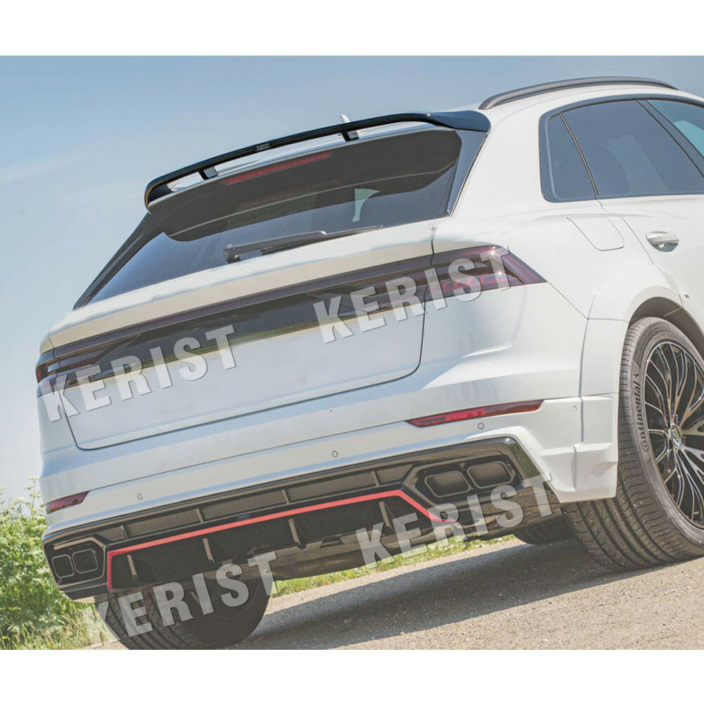 Fit for Audi Q8 SQ8 2019-up Carbon Fiber Rear Bumper Splitter Top Wing ...