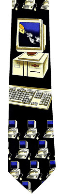 Computers Men's Necktie Keyboard Computer Mouse Geek Tech Blue Neck Tie ...