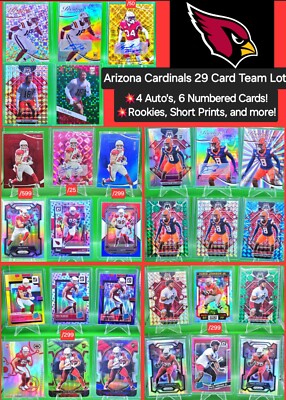 🔥 Arizona Cardinals 29 Card Lot Auto x4, #'d, Rookie RC, SP- Optic ...