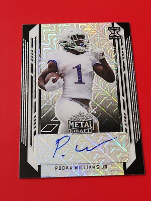 Pooka Williams Jr 2021 LEAF METAL DRAFT Black Mojo Auto 1/4 , Jayhawks ...
