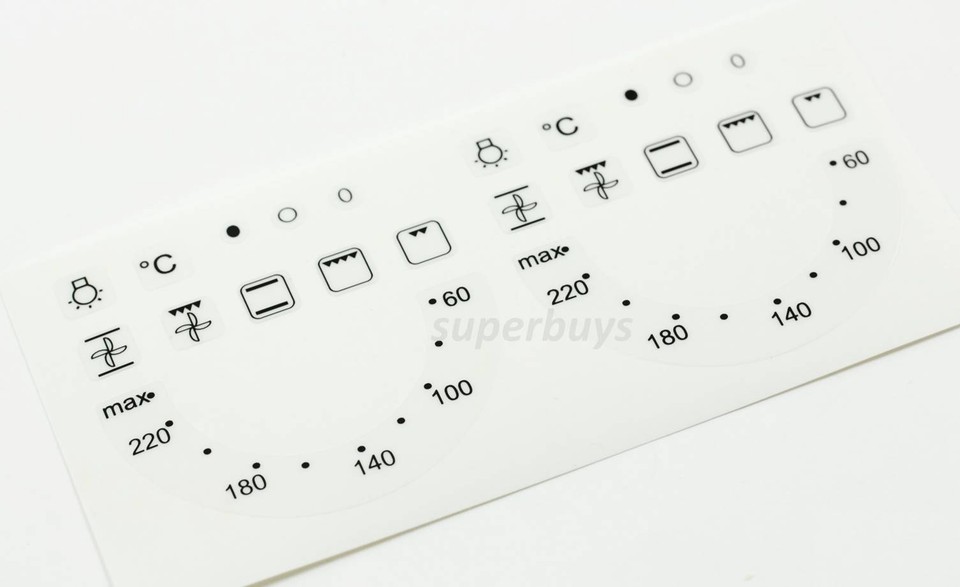 22pc 60-240 Degree Oven Hob Plate Temp Symbols Adhesive Knob Dial ...