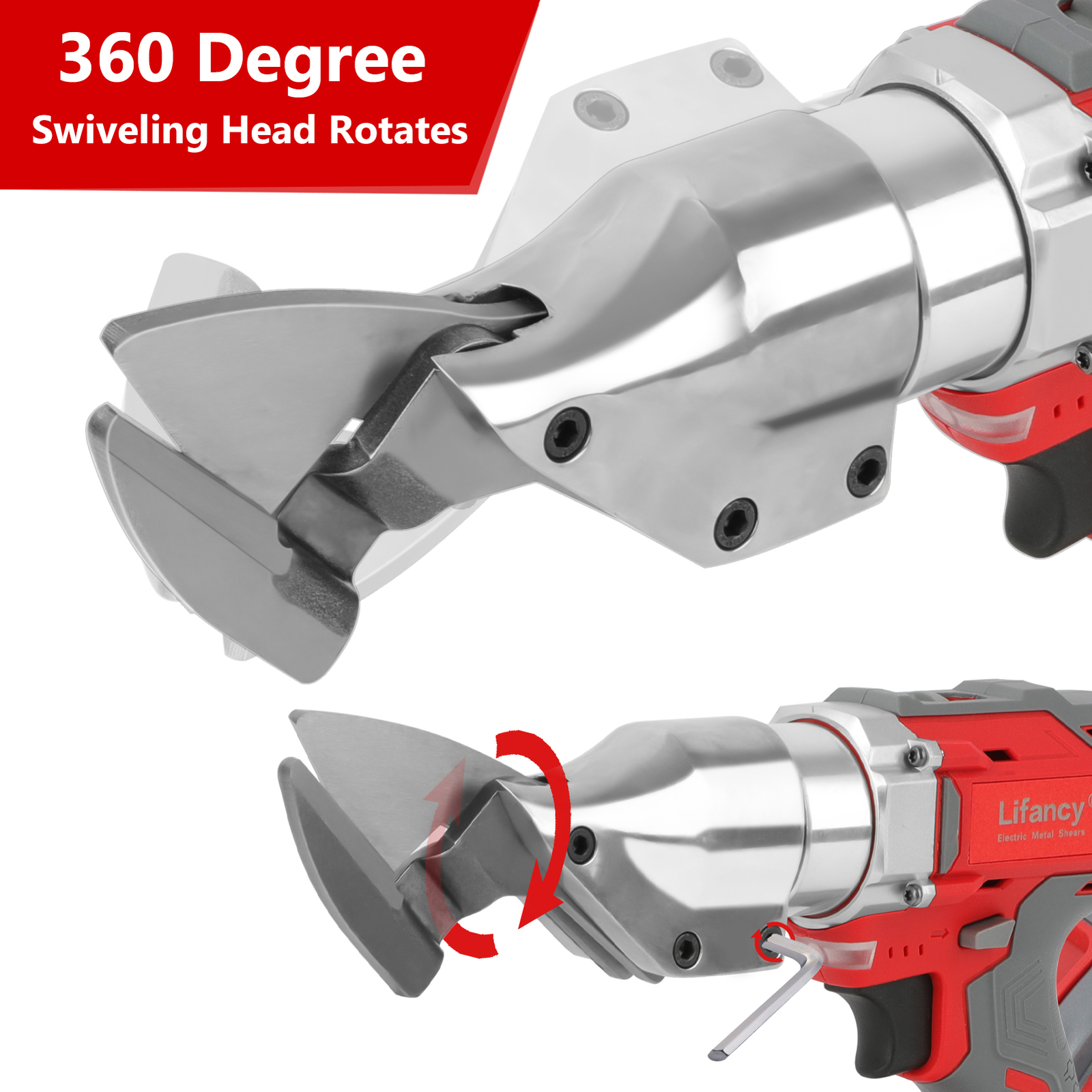 Electric Metal Cutter Shear Metal Shear Speed Swivel Head 2 Batteries ...