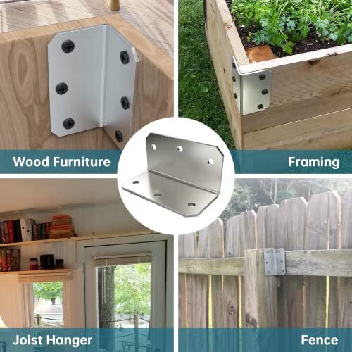 4 Inch L Brackets Corner Braces for Wood L Right Angle Bracket with ...