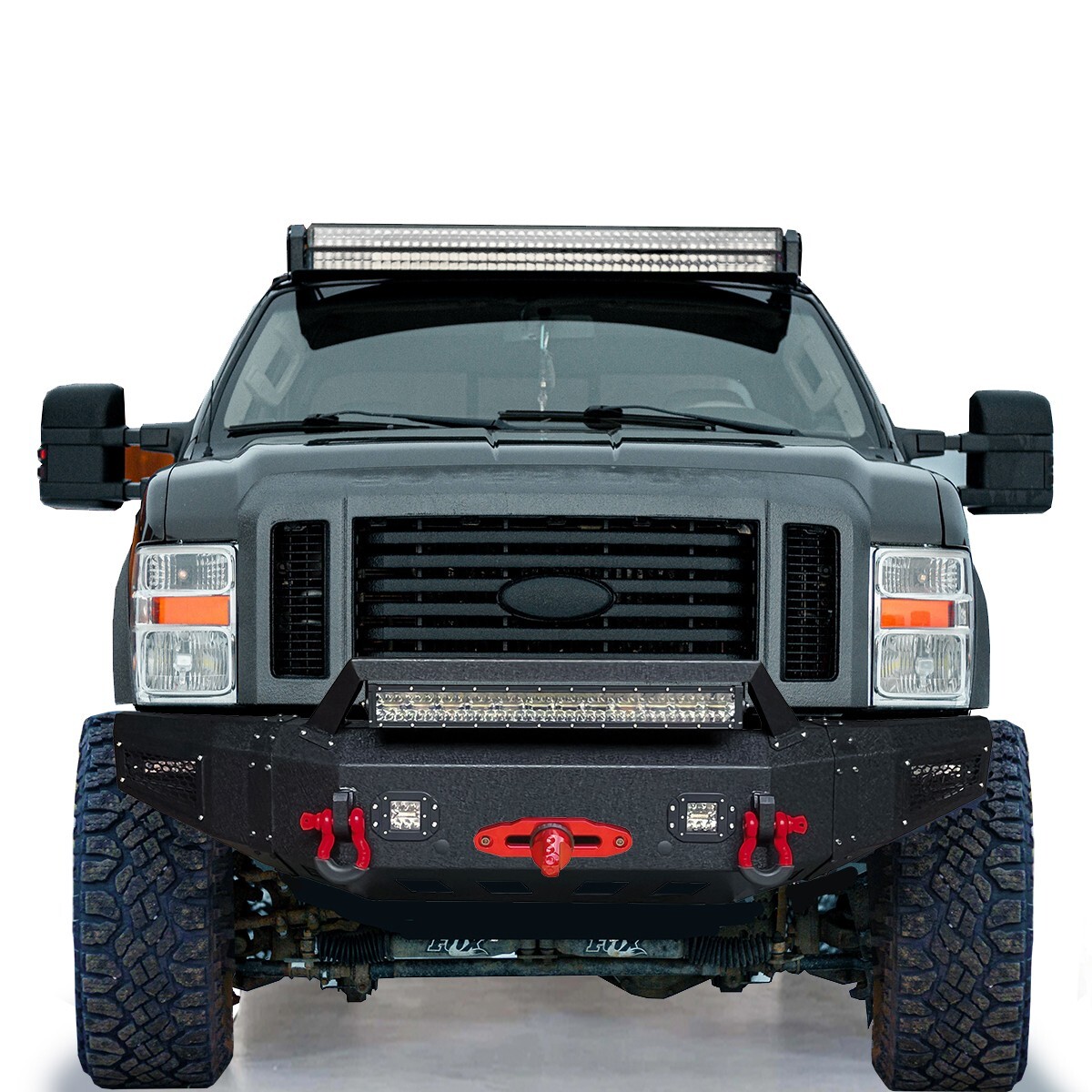 F250 F350 Front Bumper w/Winch Plate & LED Lights For 2008-2010 Ford ...