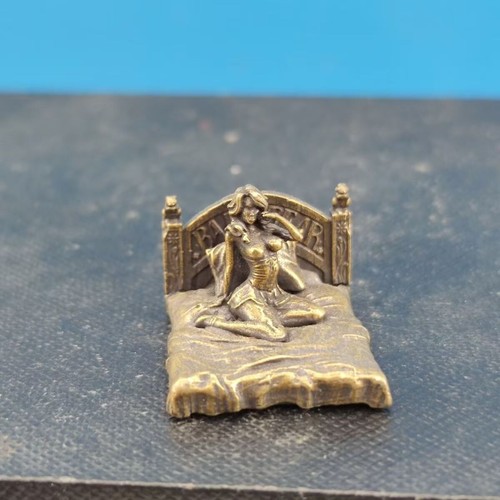 Brass anime Beauty Statue Sitting on Bed Micro landscape Decoration | eBay