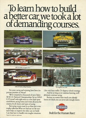 1989 Nissan Race Car 300 ZX GTP Turbo vintage print ad 80's Car ...
