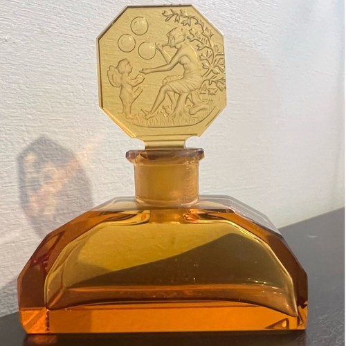 Antique Heinrich Hoffmann Amber/Yellow Perfume Bottle and Stopper ...