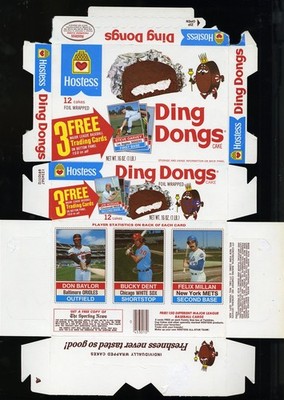 1976 Hostess Ding Dongs Baseball Baylor Dent Millan Panel Complete Box ...