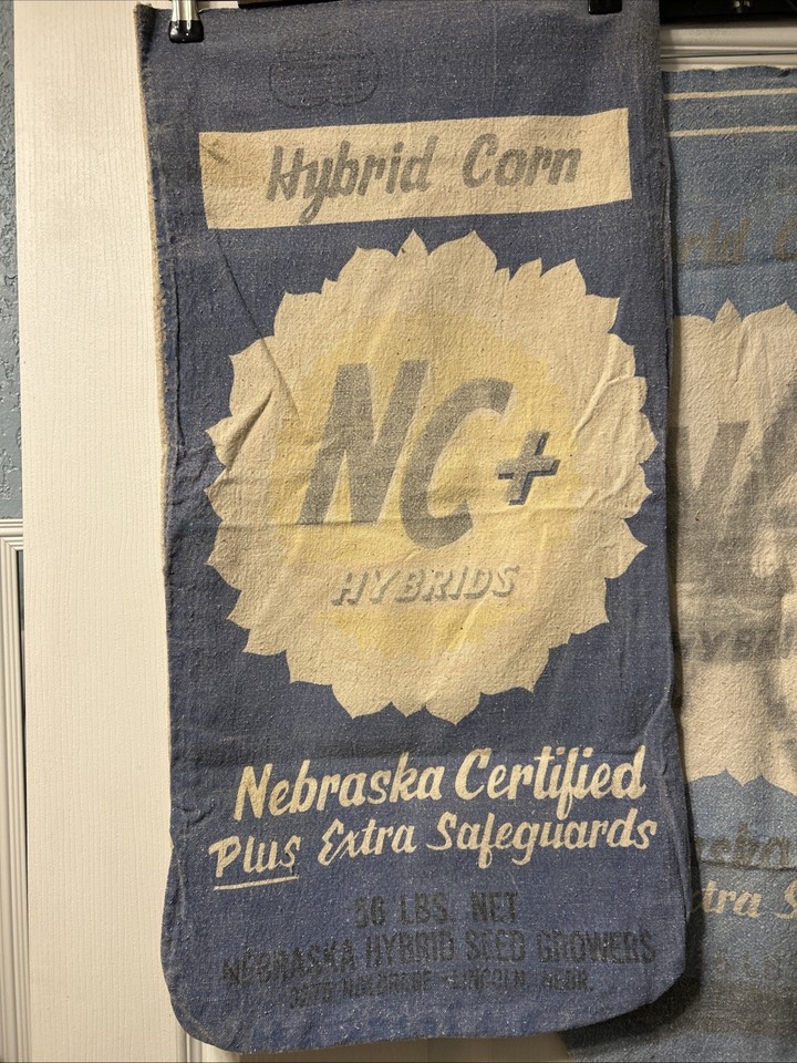 2 Vintage Nebraska Certified Hybrid Corn Seed Bags Cotton Canvas | eBay