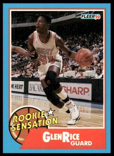 1990-91 Fleer #3 of 10 Glen Rice RC Rookie Sensations Insert Miami Heat ...