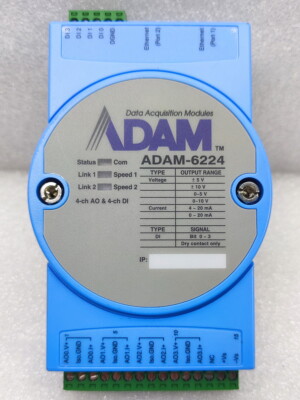 1 PCS Advantech ADAM-6224 Analog Digital Module MODBUSTCP Dual Port 4 ...