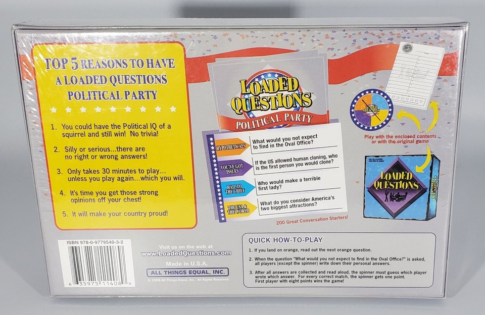 NEW - Loaded Questions Political Party Conversation Starters Made in ...