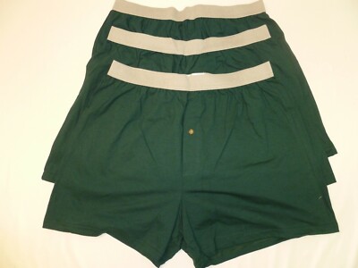 Men's 3 Pack Button Fly Boxers By Robinson (Hunter Green), 2XL | eBay