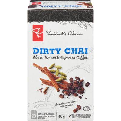 PC Dirty Chai Black Tea with Espresso Coffee 20ct, 40g Canada Fresh ...