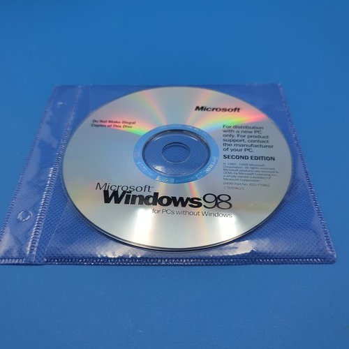Microsoft Windows 98 Second Edition Disc | eBay